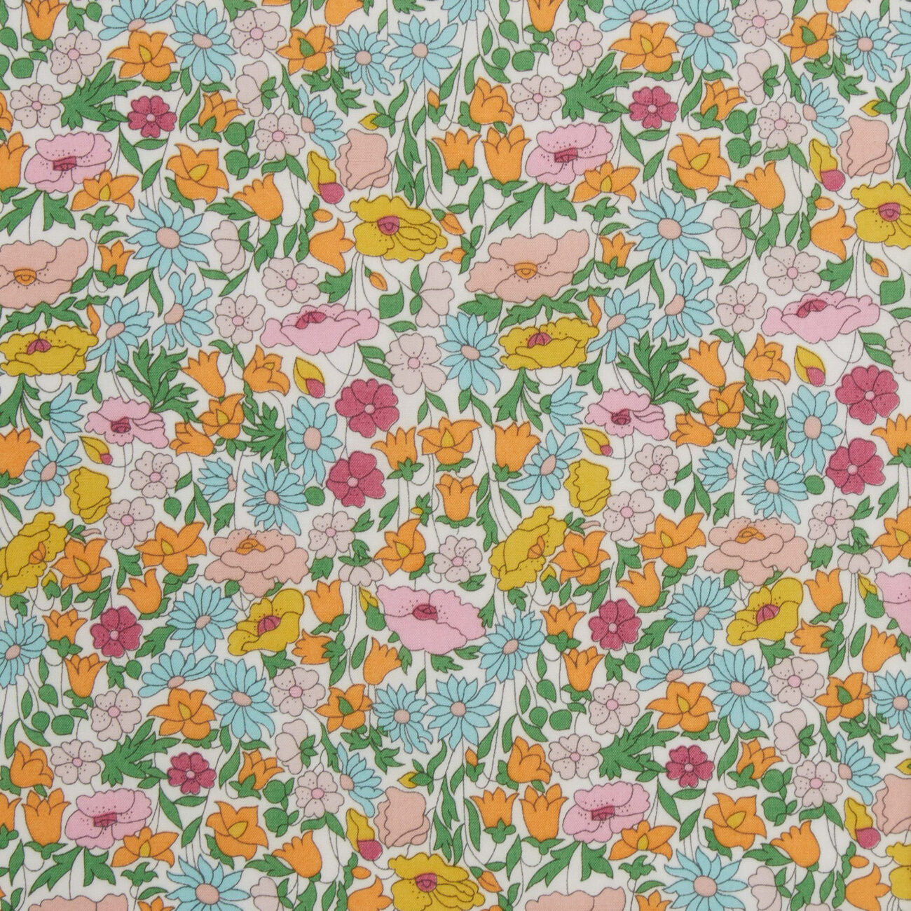 Tela Liberty Poppy Forest A Tana Lawn Cotton